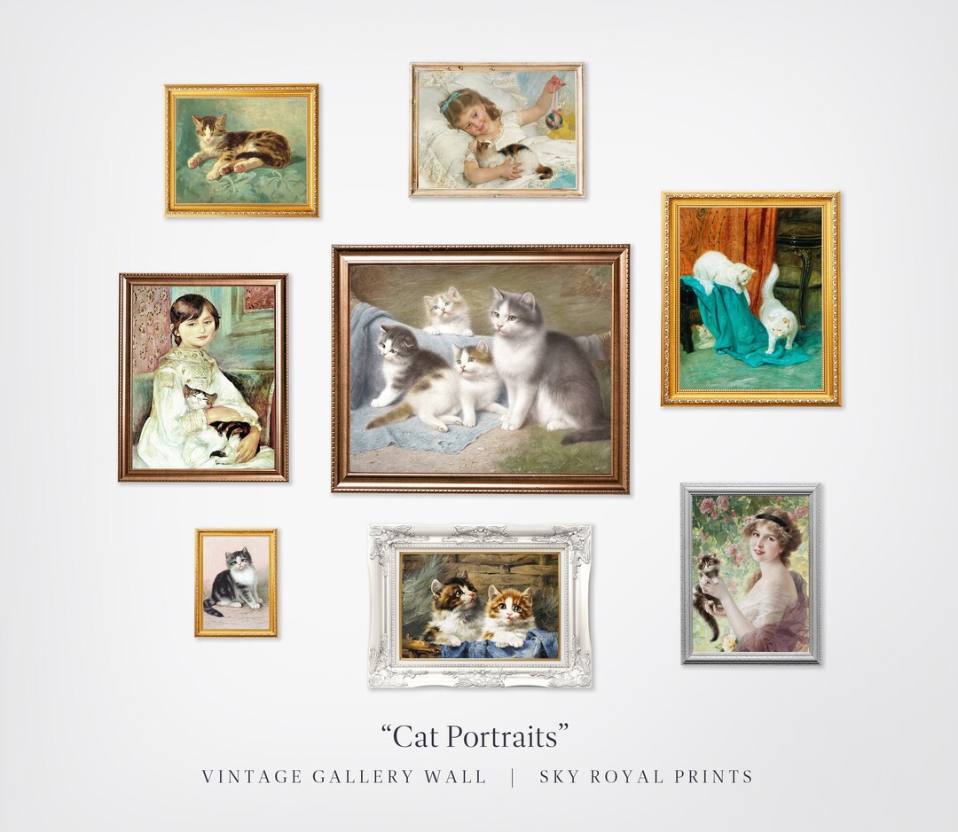 Cat Portraits, Cat Paintings, Cat Prints, Cats Printable Vintage ...