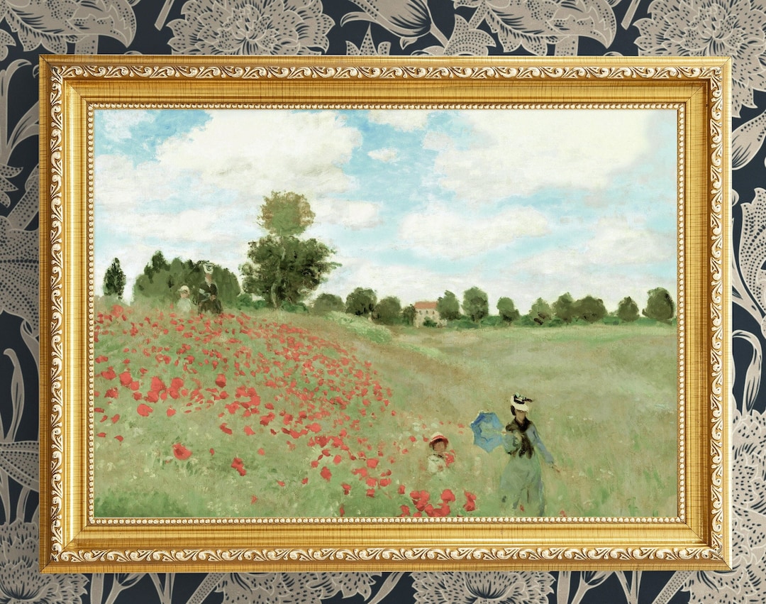 Poppy Field, Claude Monet Painting, Vintage Landscape,european Vintage ...