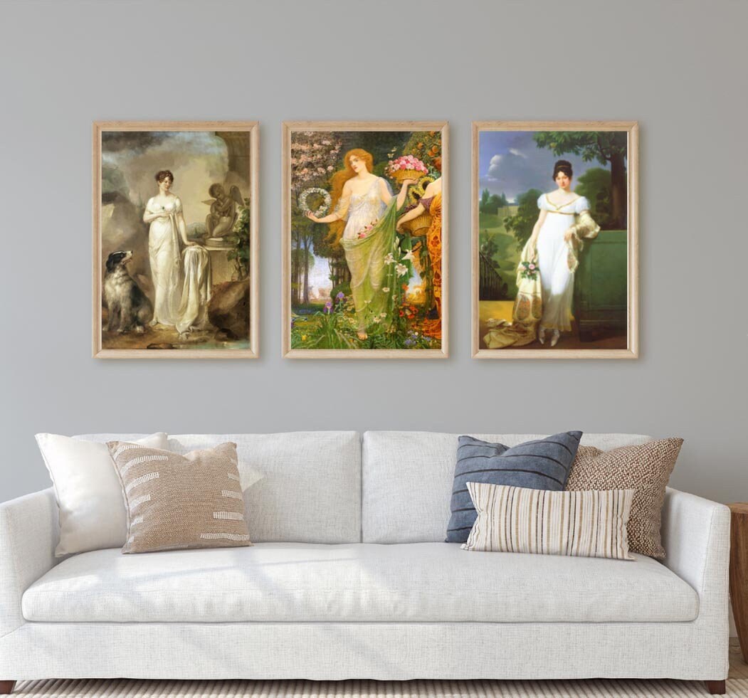 Vintage Lady Portraits, Set of 3 Prints, Regency, Victorian and ...