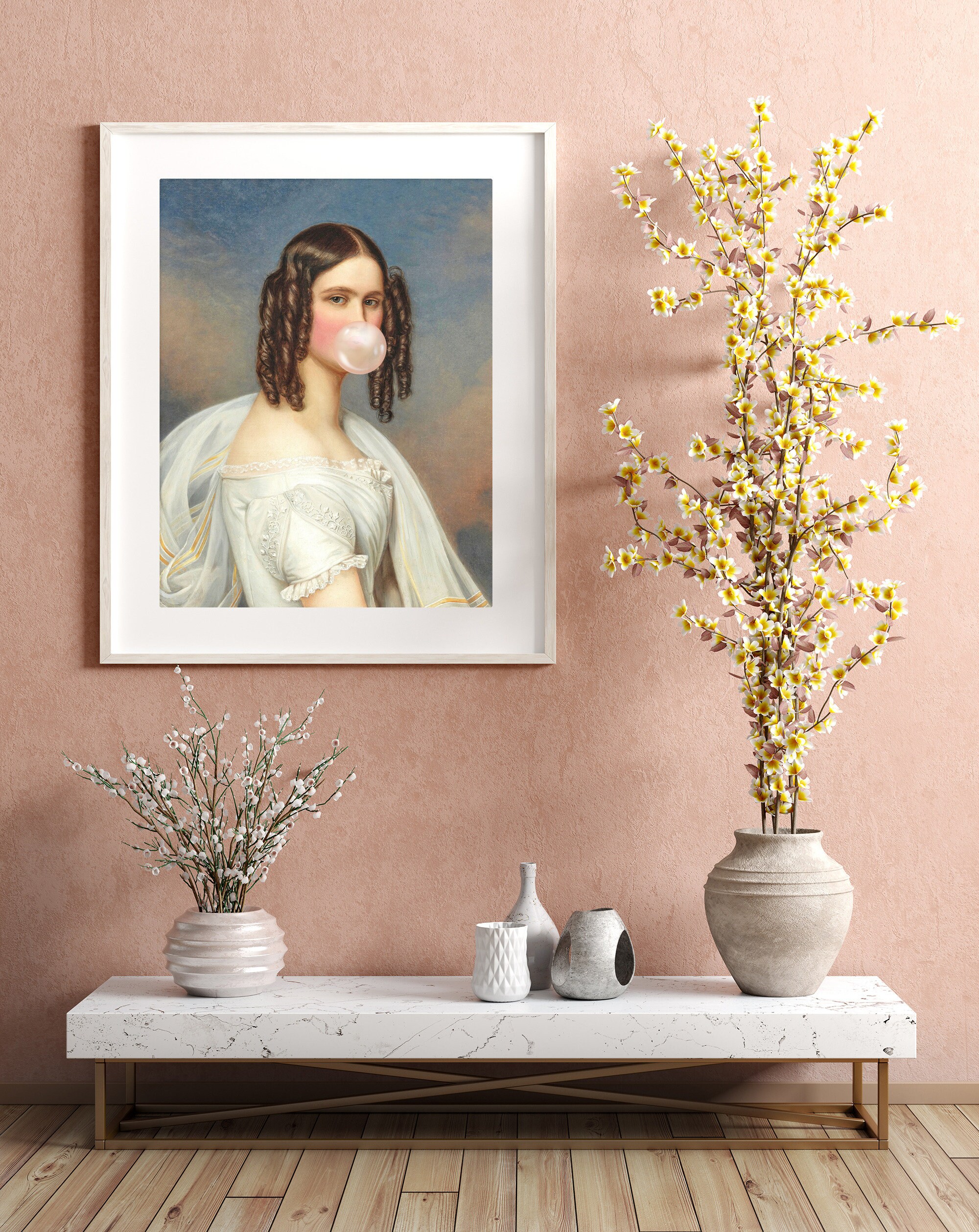 Bubblegum Princess, Altered Art Print, Victorian Art Paintings, Funny ...