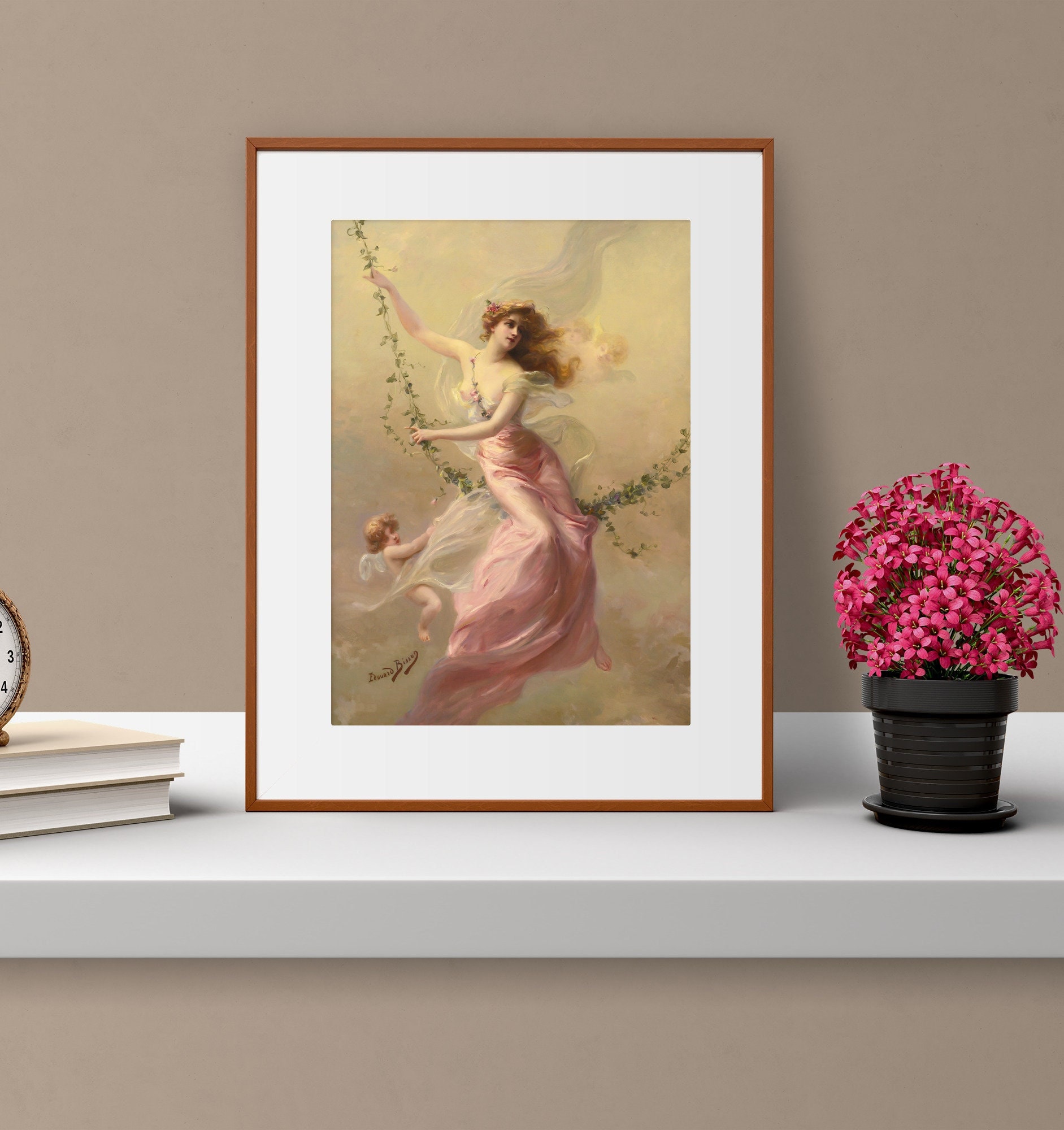 The Swing, Edouard Bisson French Painter, Vintage Woman Portraits ...