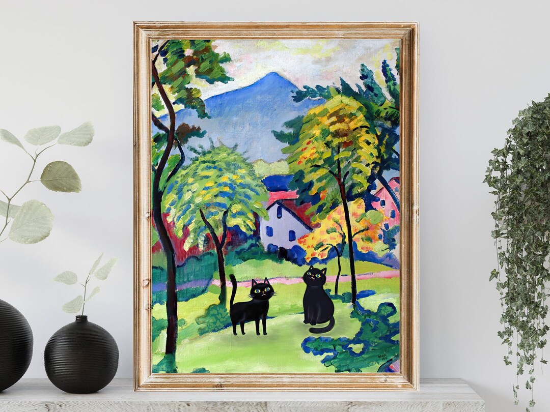 August Macke Cats Landscape Art Print: Vintage Expressionism (digital ...