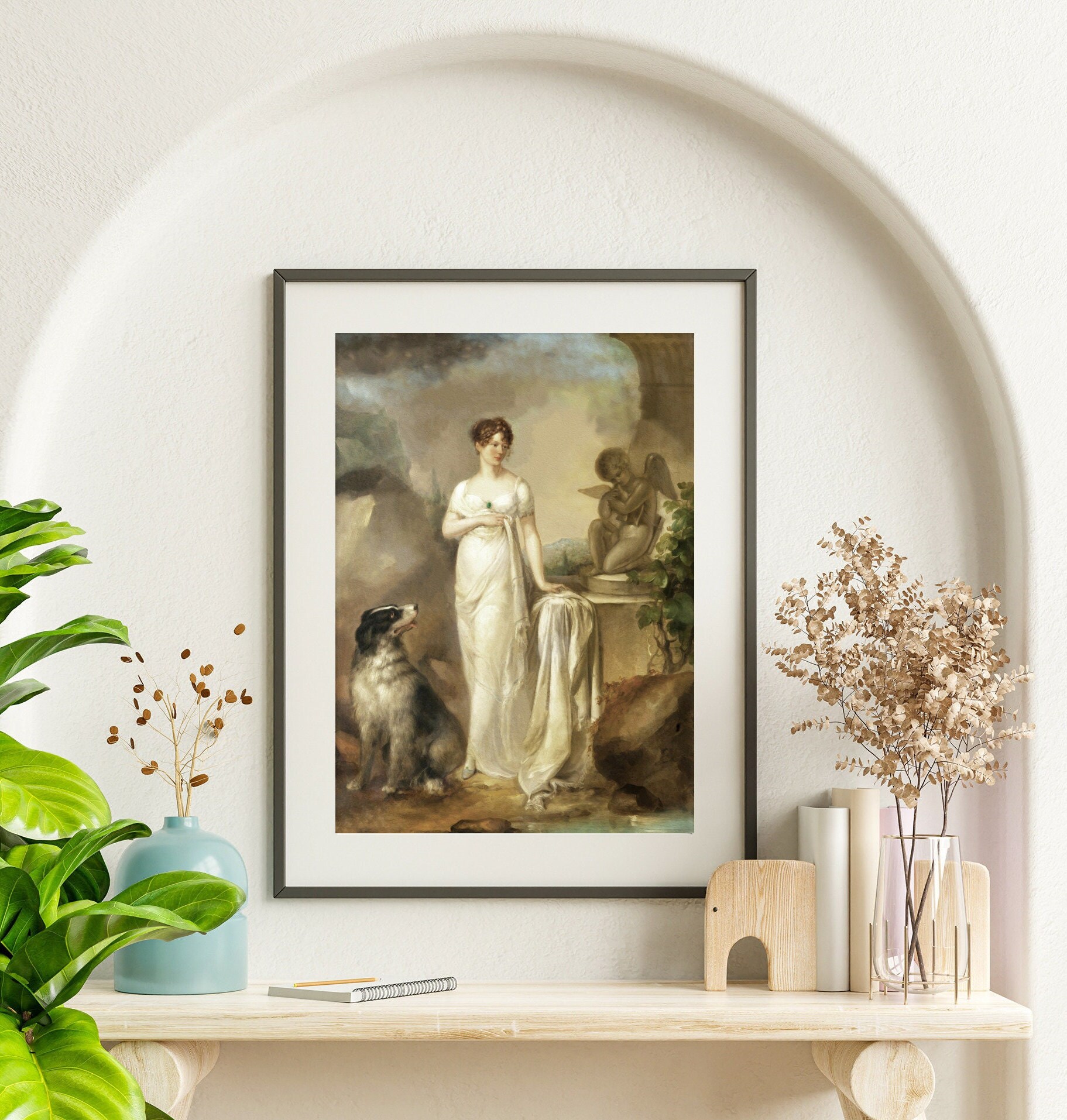 Portrait of Countess With the Dogvintage Lady Portrait - Etsy