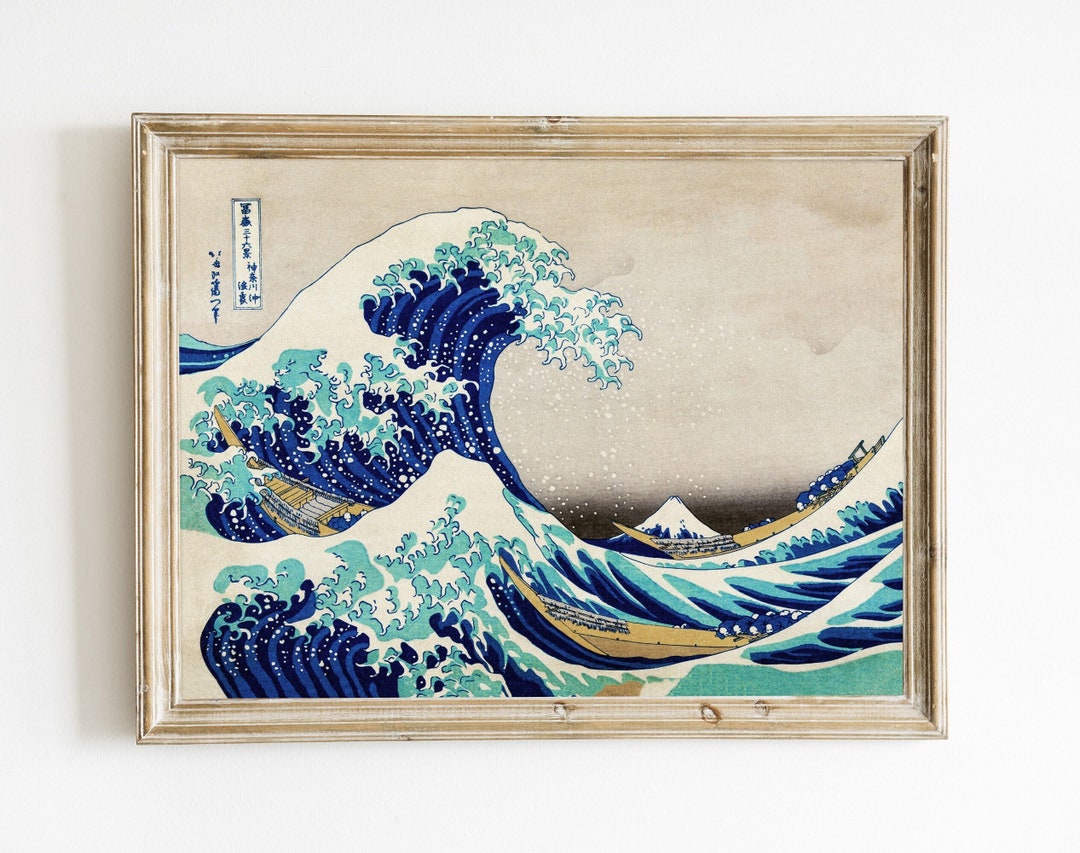 Die große Welle von Kanagawa, Katsushika Hokusai Gemälde, Japanische ...