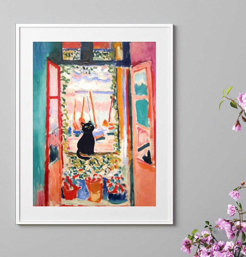 Matisse Cat Print: the Open Window, Black Cat Art (digital Download) - Etsy