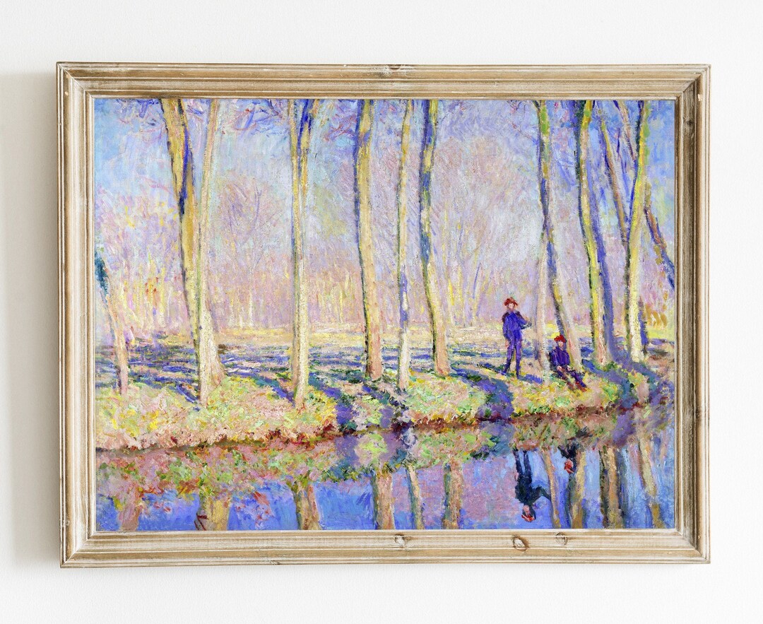 Monet Riverbank Landscape, French Landscape Painting, Monet Painting ...