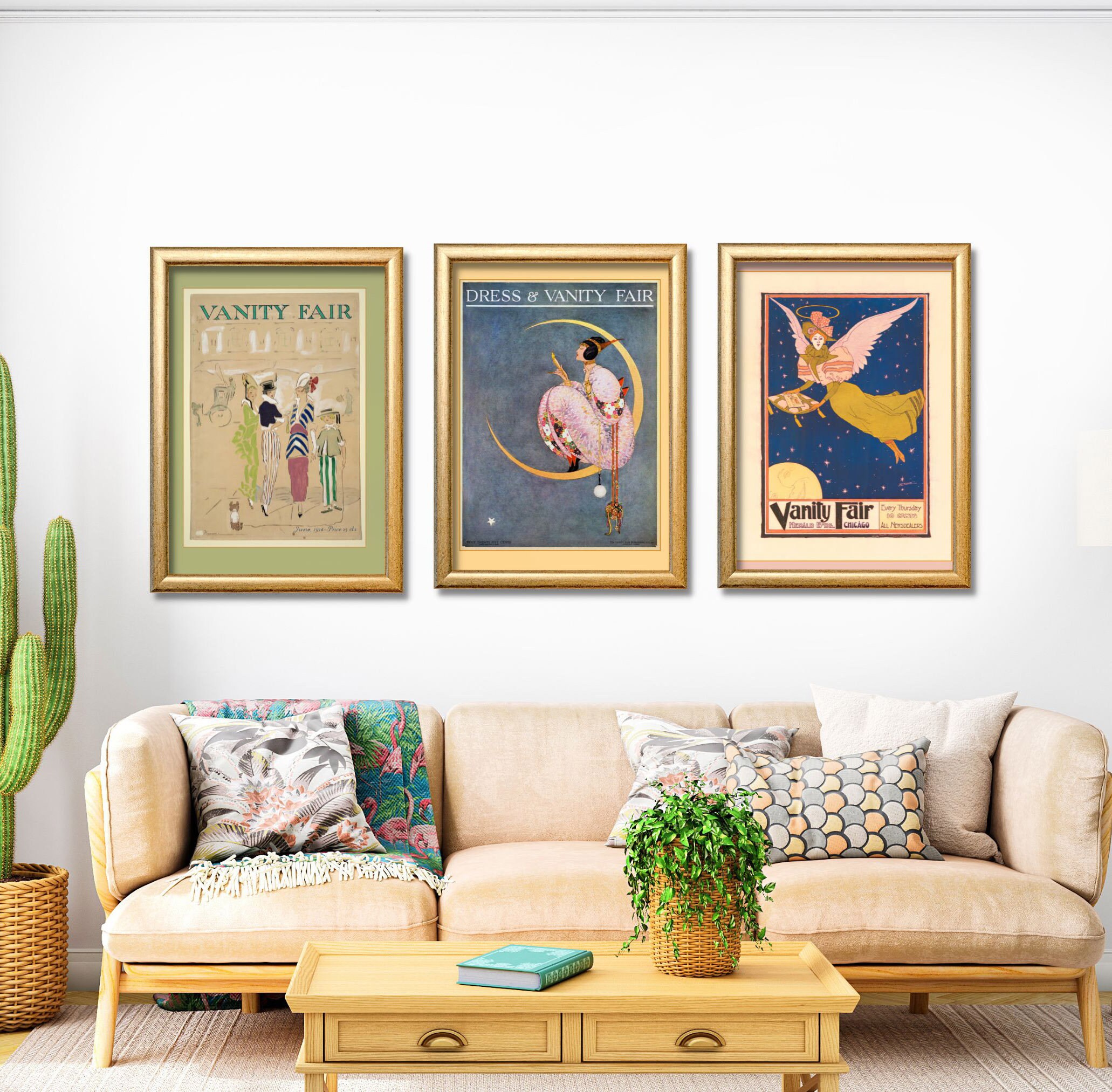 Vanity Fair Magazine Cover Print, Gallery Wall Set of 3 Prints Vintage ...