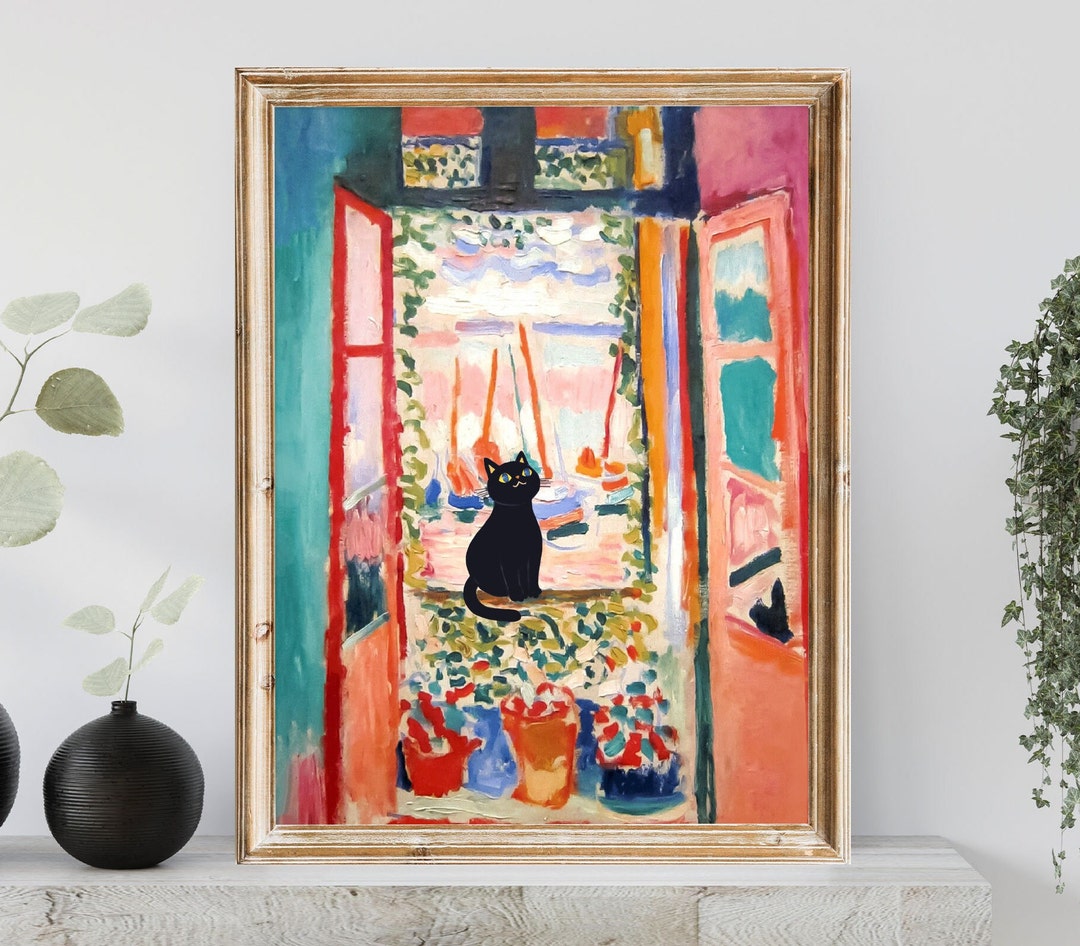 Matisse Cat Print: the Open Window, Black Cat Art (digital Download) - Etsy