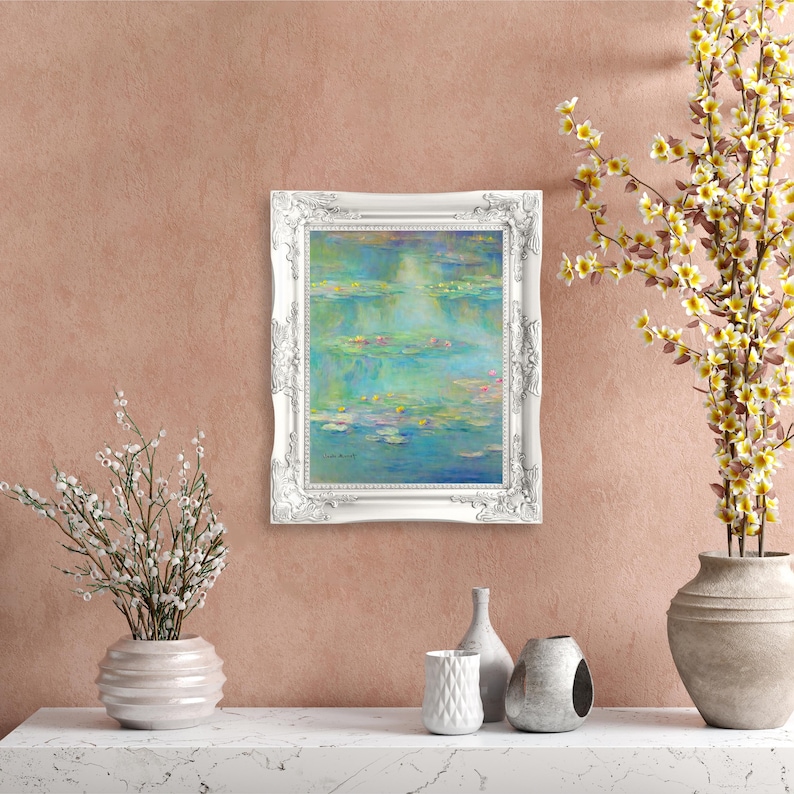 Monet Water Lilies Painting Print,french Impressionist Miniature Art ...