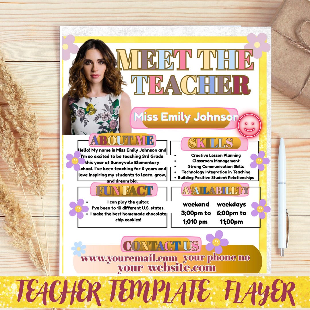 Meet the Teacher Classroom Printable Template, Kindergarten Teacher ...
