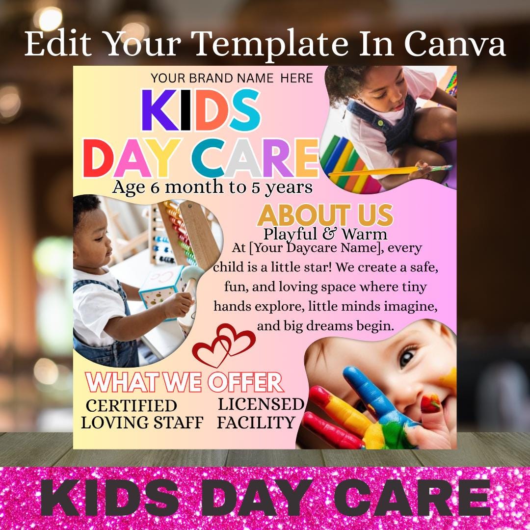 Editable Daycare Flyer Template – Modern Childcare & Preschool ...