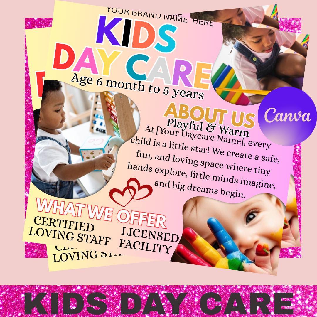 Editable Daycare Flyer Template – Modern Childcare & Preschool ...