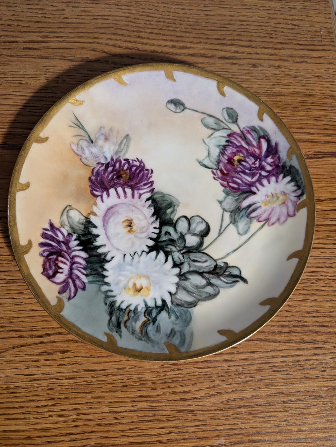 Vintage Hand Painted Violet Flower Ceramic Plate - Etsy