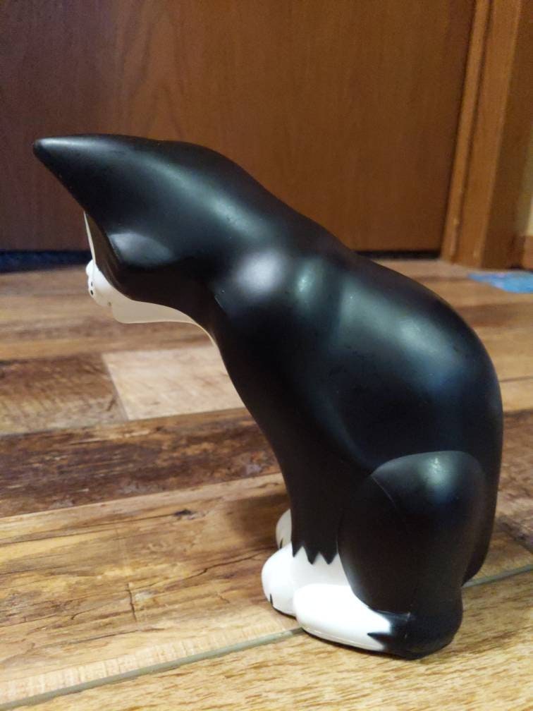 Plastic Black and White Tuxedo Cat Figurine - Etsy