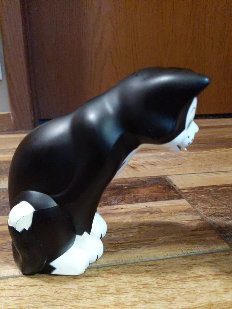 Plastic Black and White Tuxedo Cat Figurine - Etsy