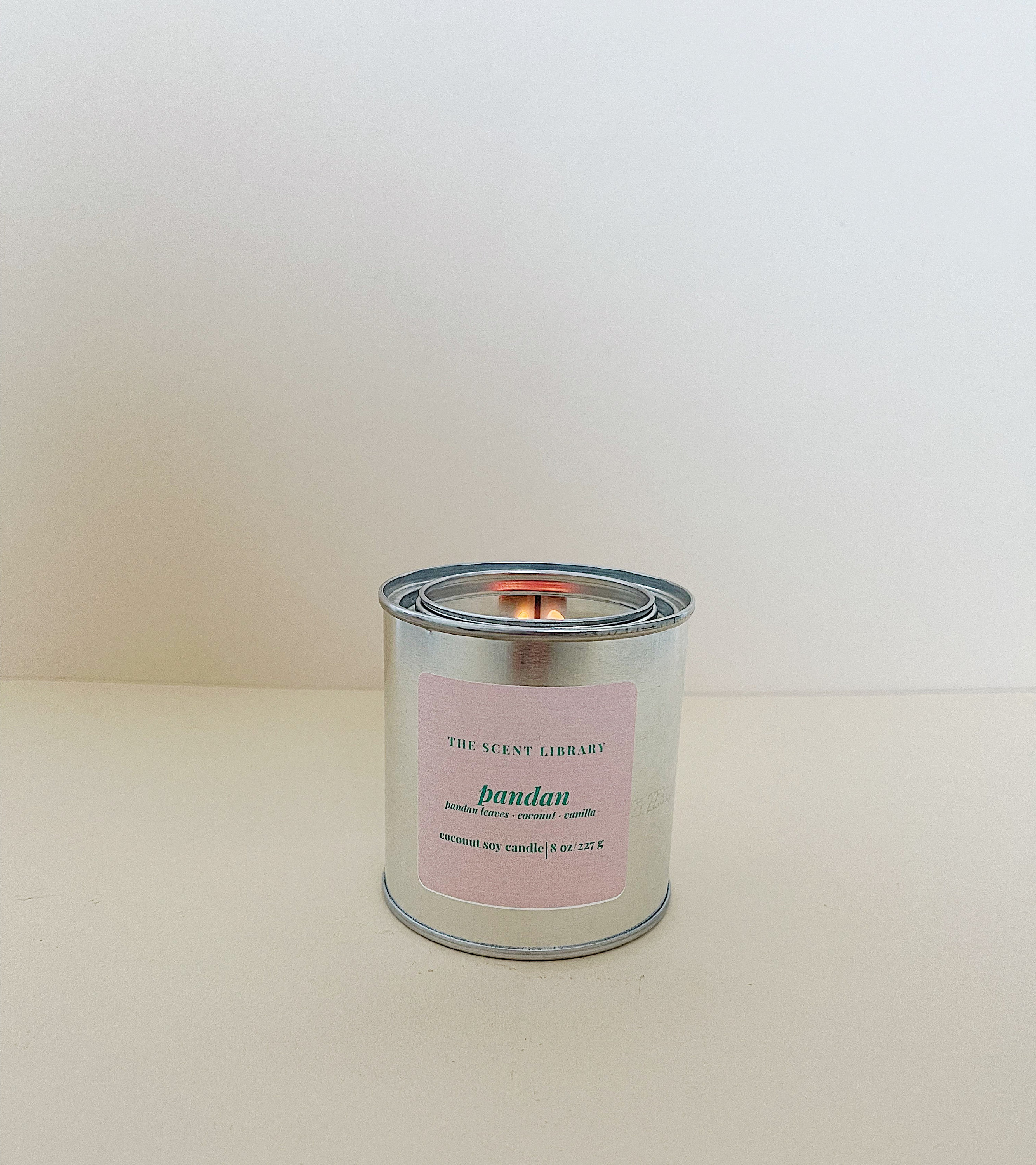 Pandan Coconut Soy Candle Wooden Wick 8 Oz - Notes: Pandan Leaves ...