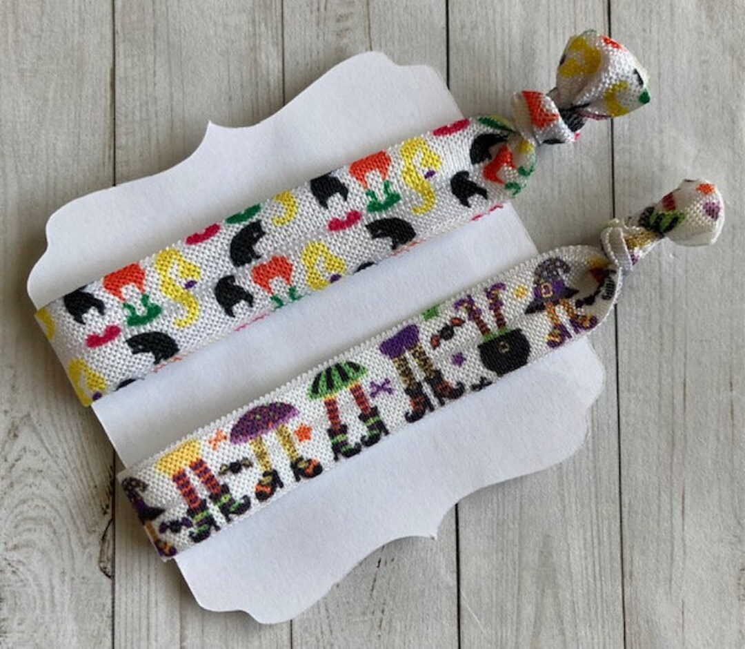 Halloween Witches Inspired Elastic Hair Ties/bracelets Set - Etsy