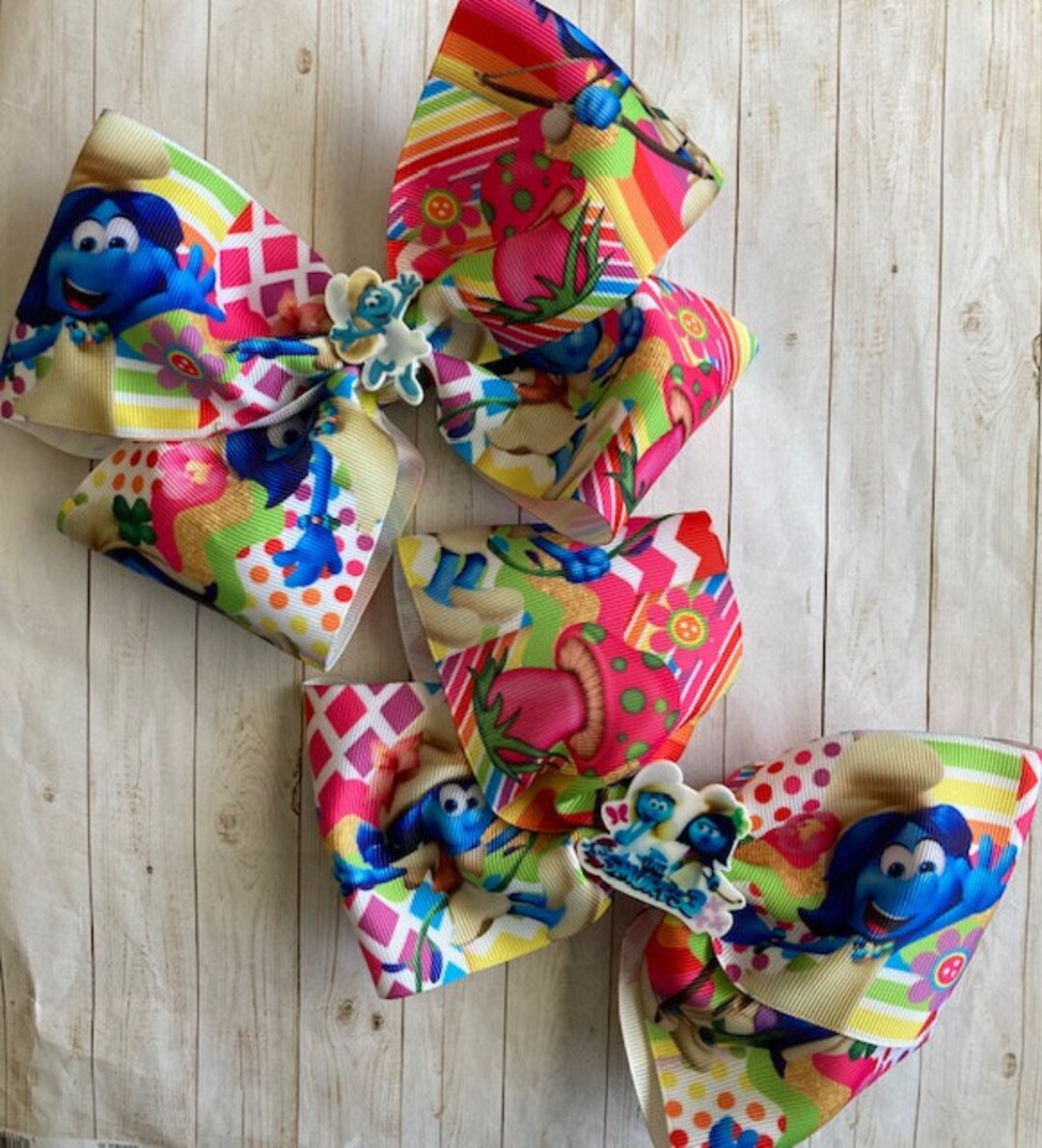 Little Blue Cartoon Characters Hair Bows - Etsy