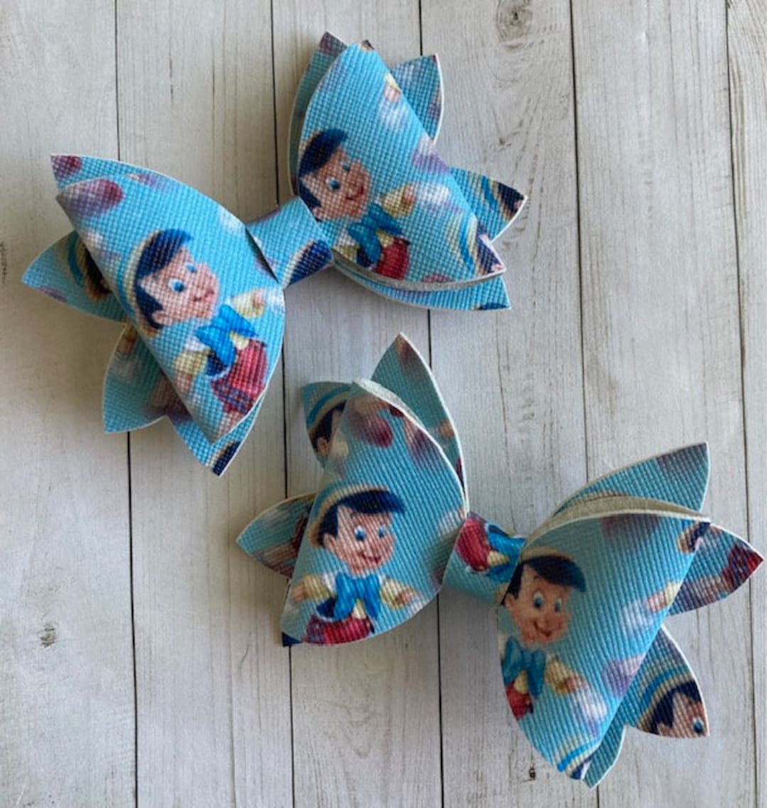 2 Pc. Pinocchio Inspired Hair Bow Set - Etsy