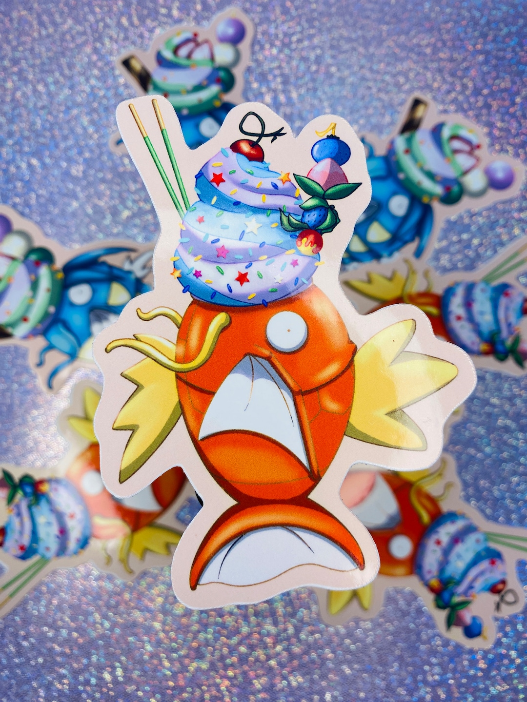 Pokemon Magikarp & Gyarados Taiyaki Stickers-3in-pokemon Fan Art - Etsy