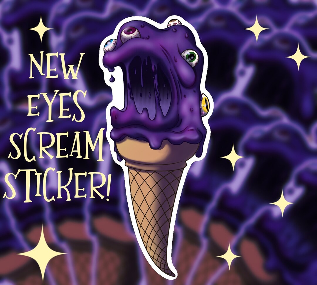 Eyes Scream Glossy Sticker - Spooky Season 4" - Etsy