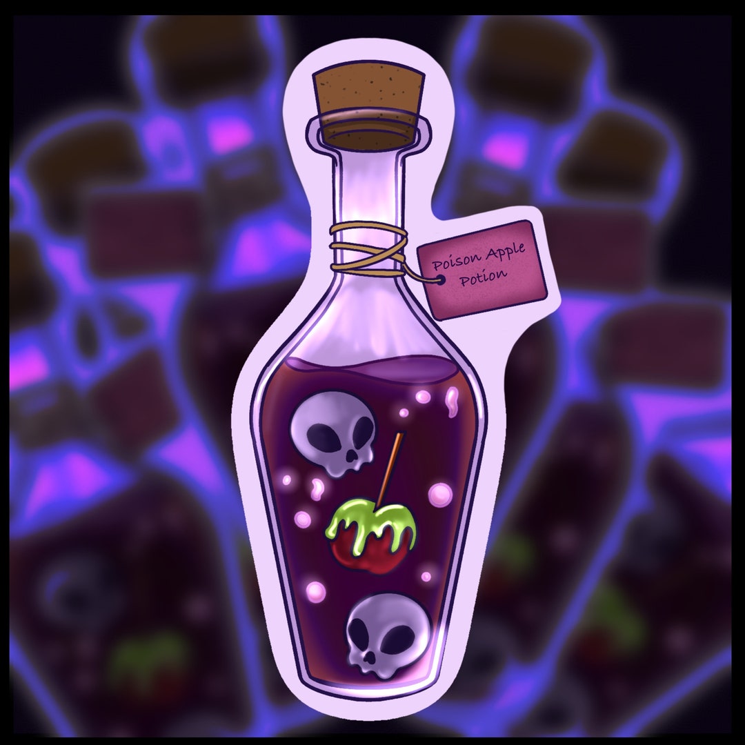 Poison Apple Potion Sticker| Potion Sticker | Skull Sticker | Apple ...