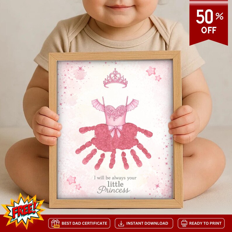 Princess Handprint,fathers Day Handprint Art,handprint Fathers Day ...