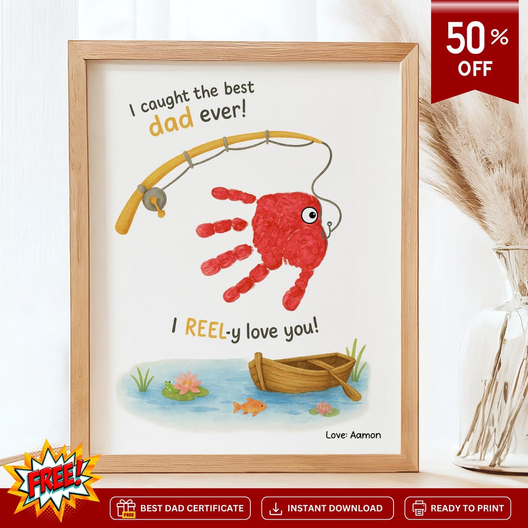 Dad Fish Handprint,fathers Day Handprint,fishing Handprint,printable ...
