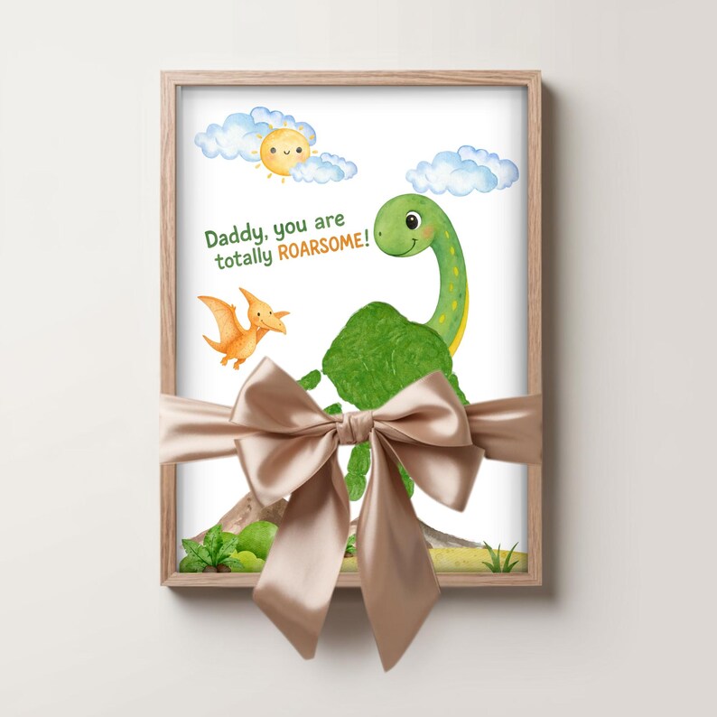 Fathers Day Printable,dino Prints,dino Handprint,dino Gifts,dino Craft ...
