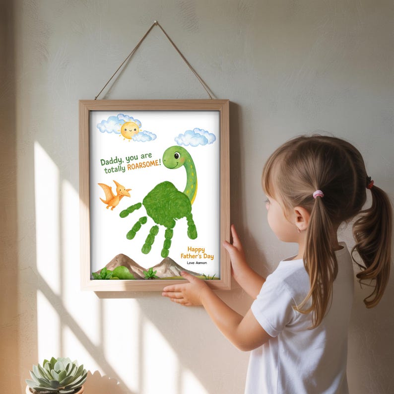 Fathers Day Printable,dino Prints,dino Handprint,dino Gifts,dino Craft ...