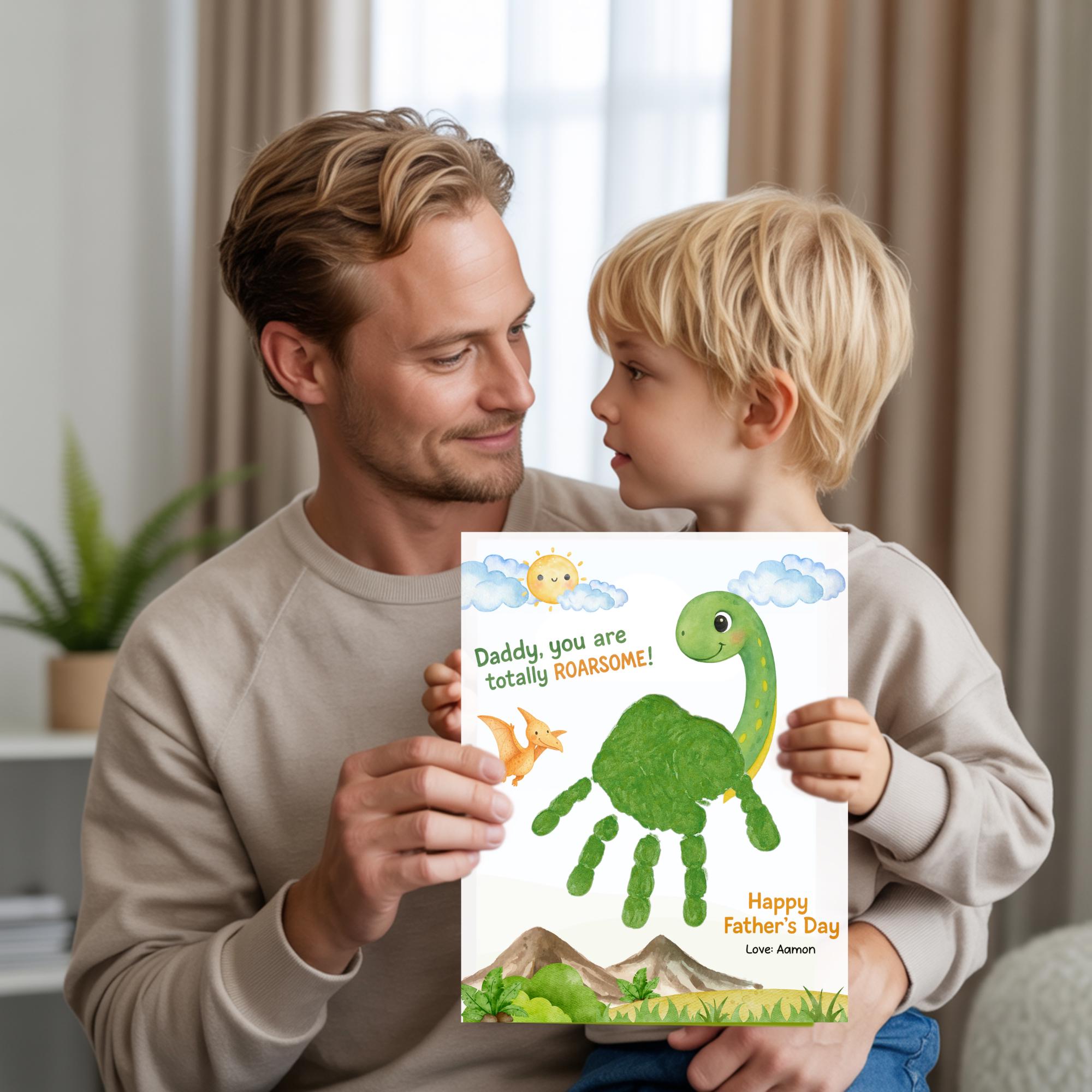 Fathers Day Printable,dino Prints,dino Handprint,dino Gifts,dino Craft ...