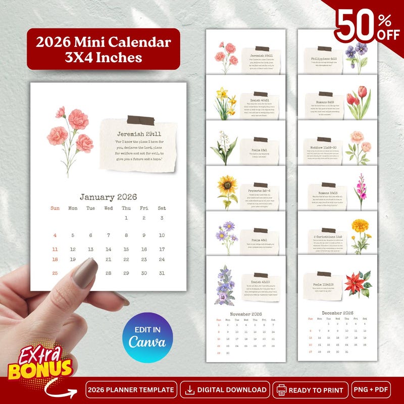 Small Desk Calendar 2026 - Etsy