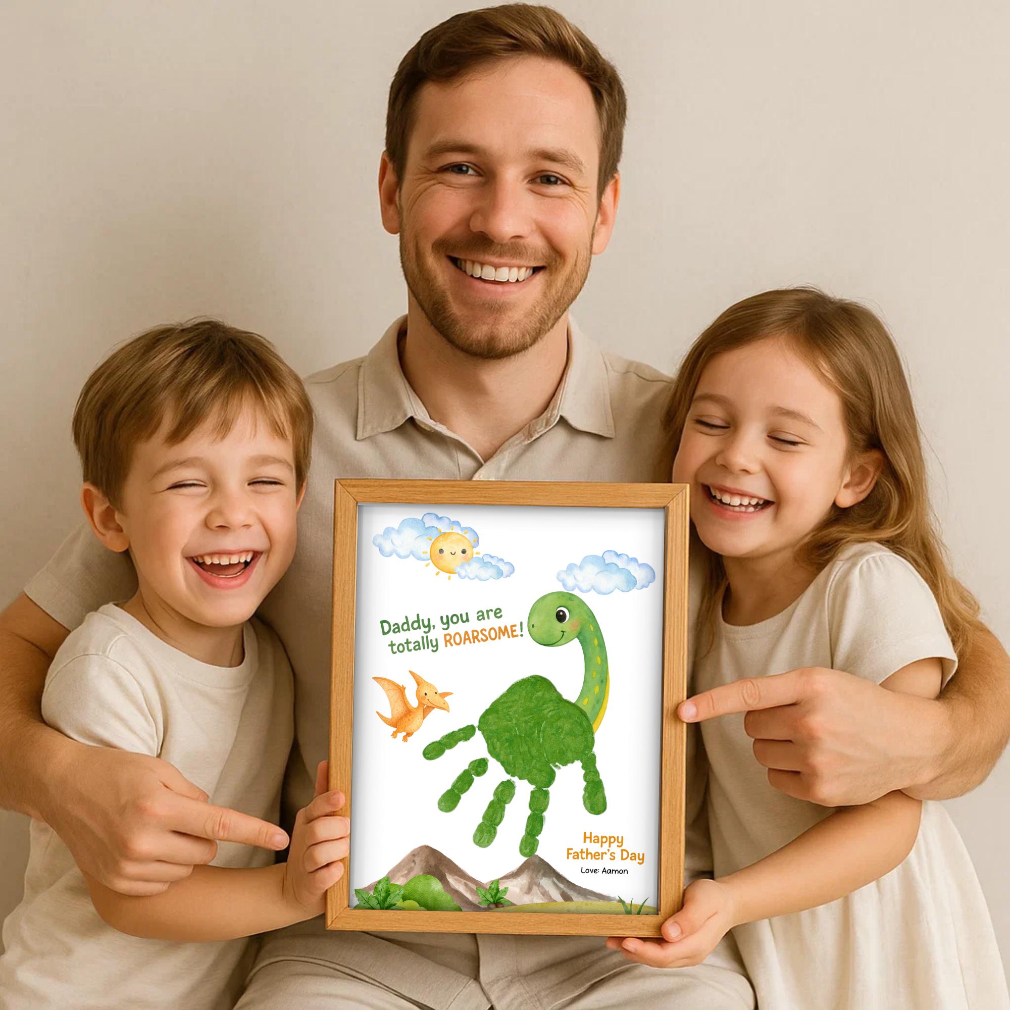 Fathers Day Printable,dino Prints,dino Handprint,dino Gifts,dino Craft ...