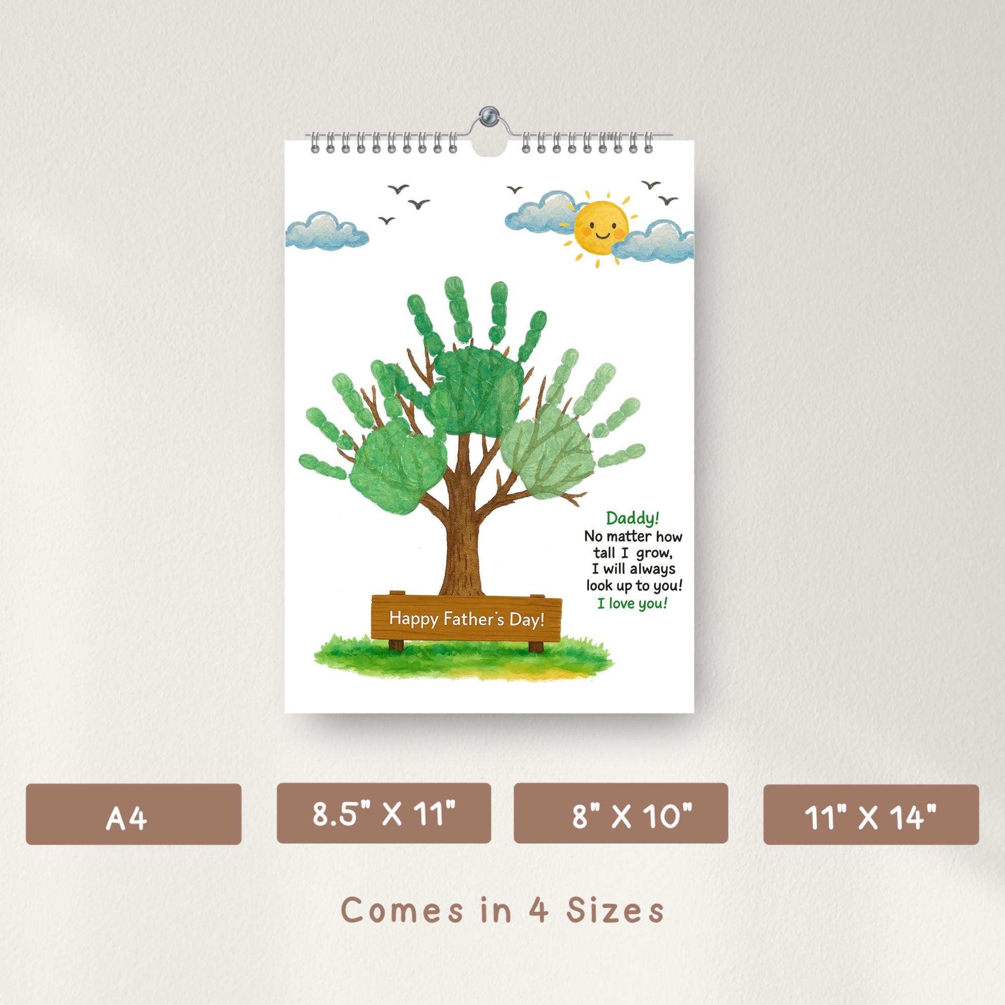 Tree Handprint Fathers Day,tree Art Print,grandpa Handprint,father's ...