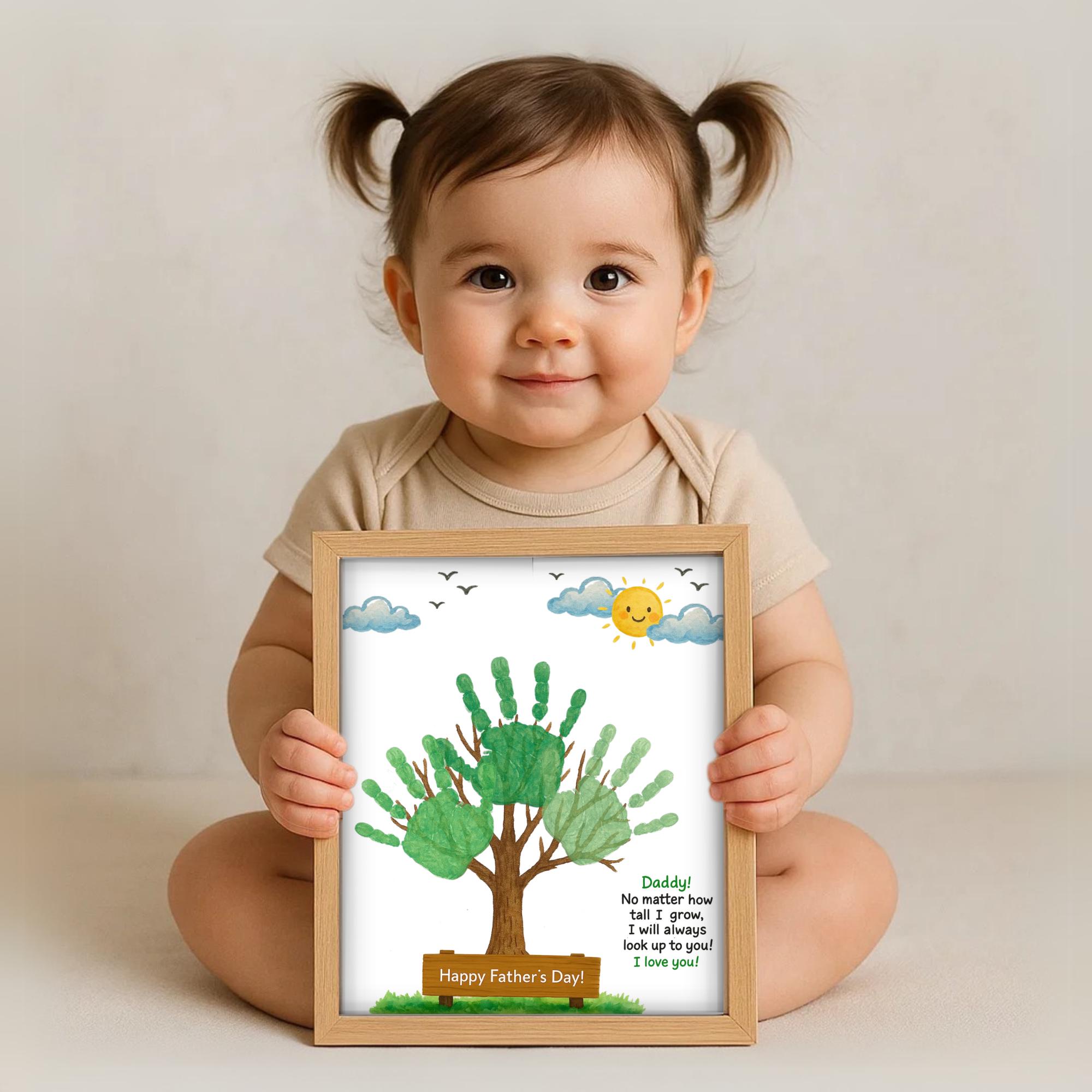 Tree Handprint Fathers Day,tree Art Print,grandpa Handprint,father's ...