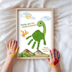 Fathers Day Printable,dino Prints,dino Handprint,dino Gifts,dino Craft ...