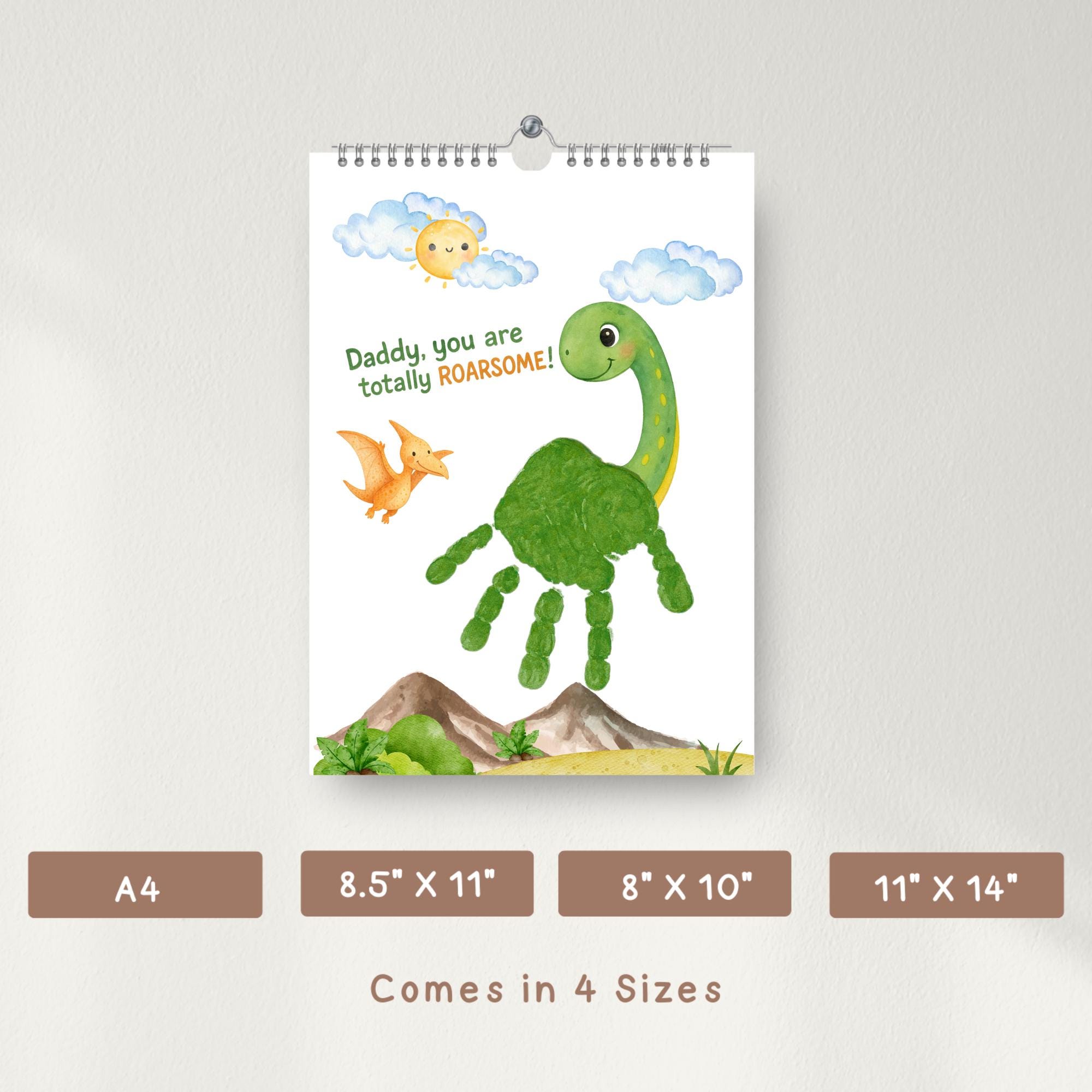 Fathers Day Printable,dino Prints,dino Handprint,dino Gifts,dino Craft ...