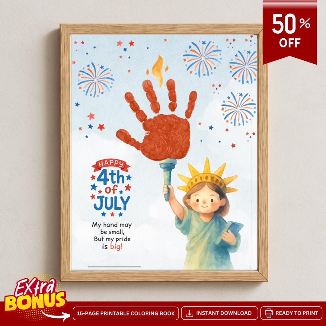 Statue of Liberty Handprint Art,4th of July Kids Activity,patriotic ...