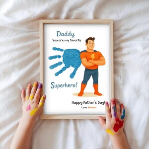 Fathers Day Superhero,superhero Dad Gift,handprint Art for Kids,hero ...