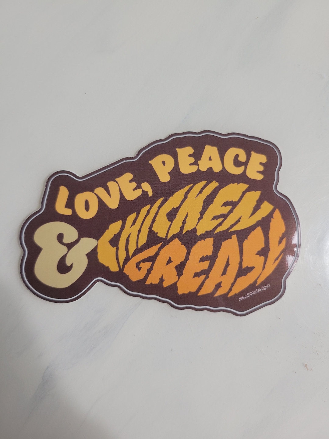 Love Peace & Chicken Grease die Cut Sticker - Etsy