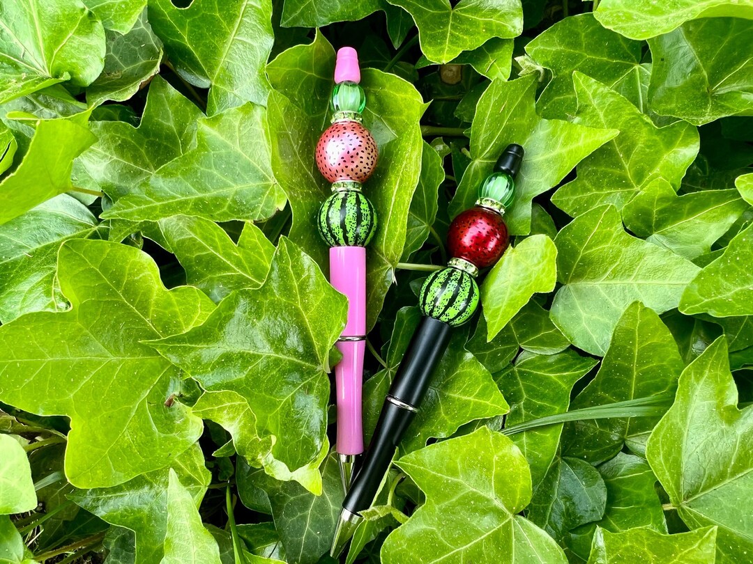 Bite Me Watermelon Pen | Customizable| Beaded Ballpoint Pen | Glitter ...
