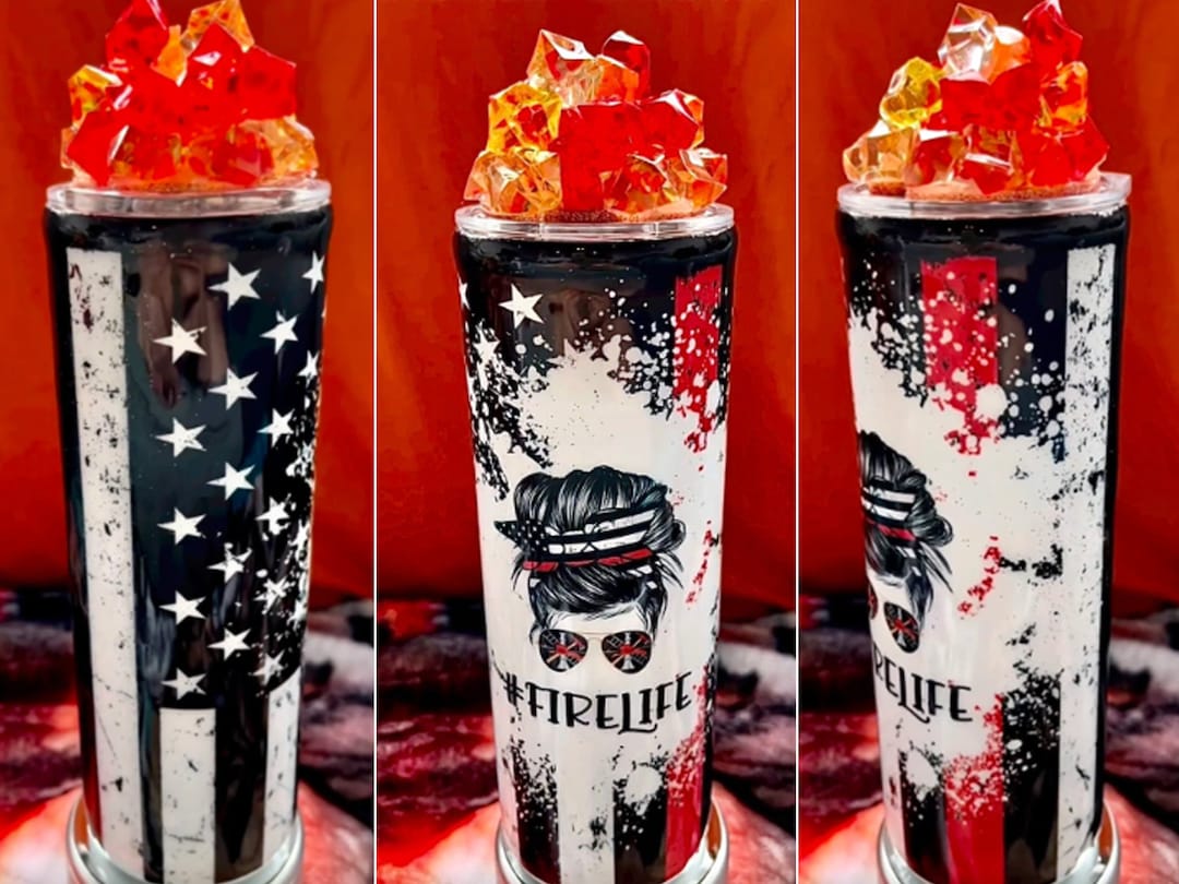 20oz Tumbler | Fire Life | Flame Topper | Thin Red Line | Firefighter ...