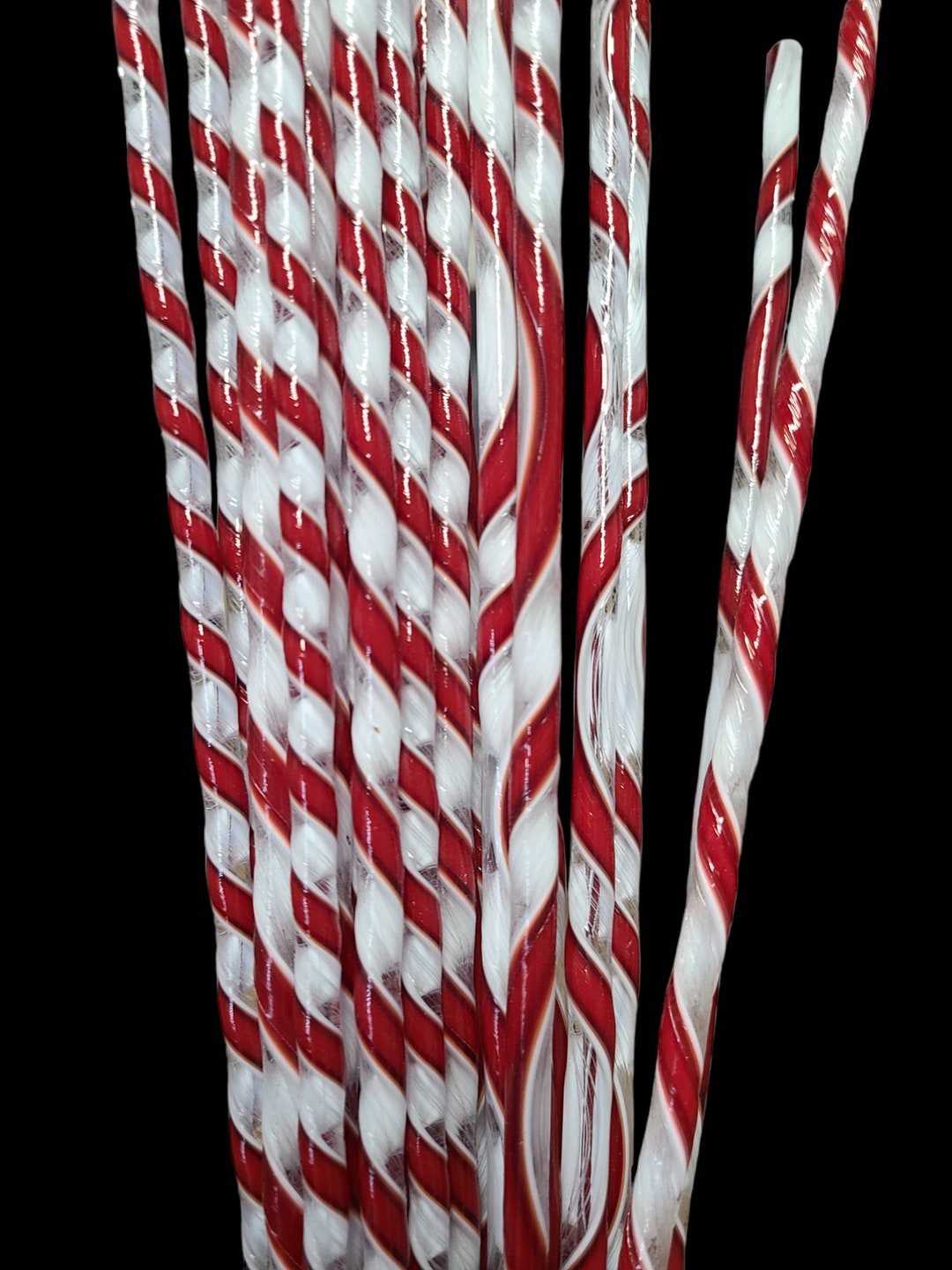 NEW! Red Ribbon Twisted Cane 96 Coe - Etsy
