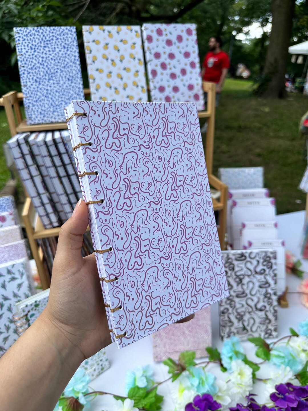 Purple Scribbles Journal | Handmade Exposed Spine,hand Stitched Journal ...