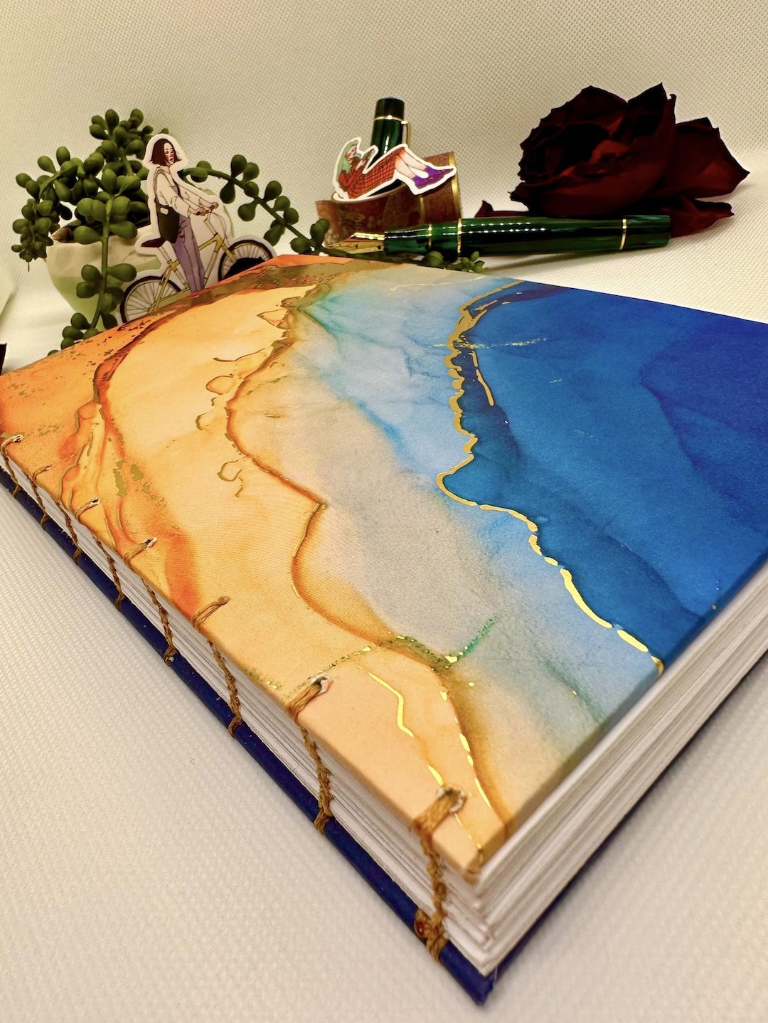 Marble Earthy Journal | Handmade Exposed Spine, Hand Stitched Journal ...