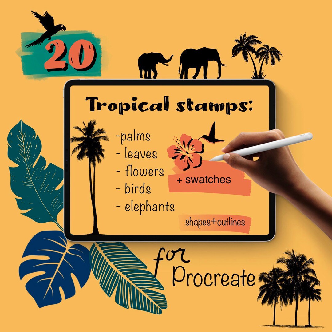 Tropical Stamps - for Procreate - Etsy