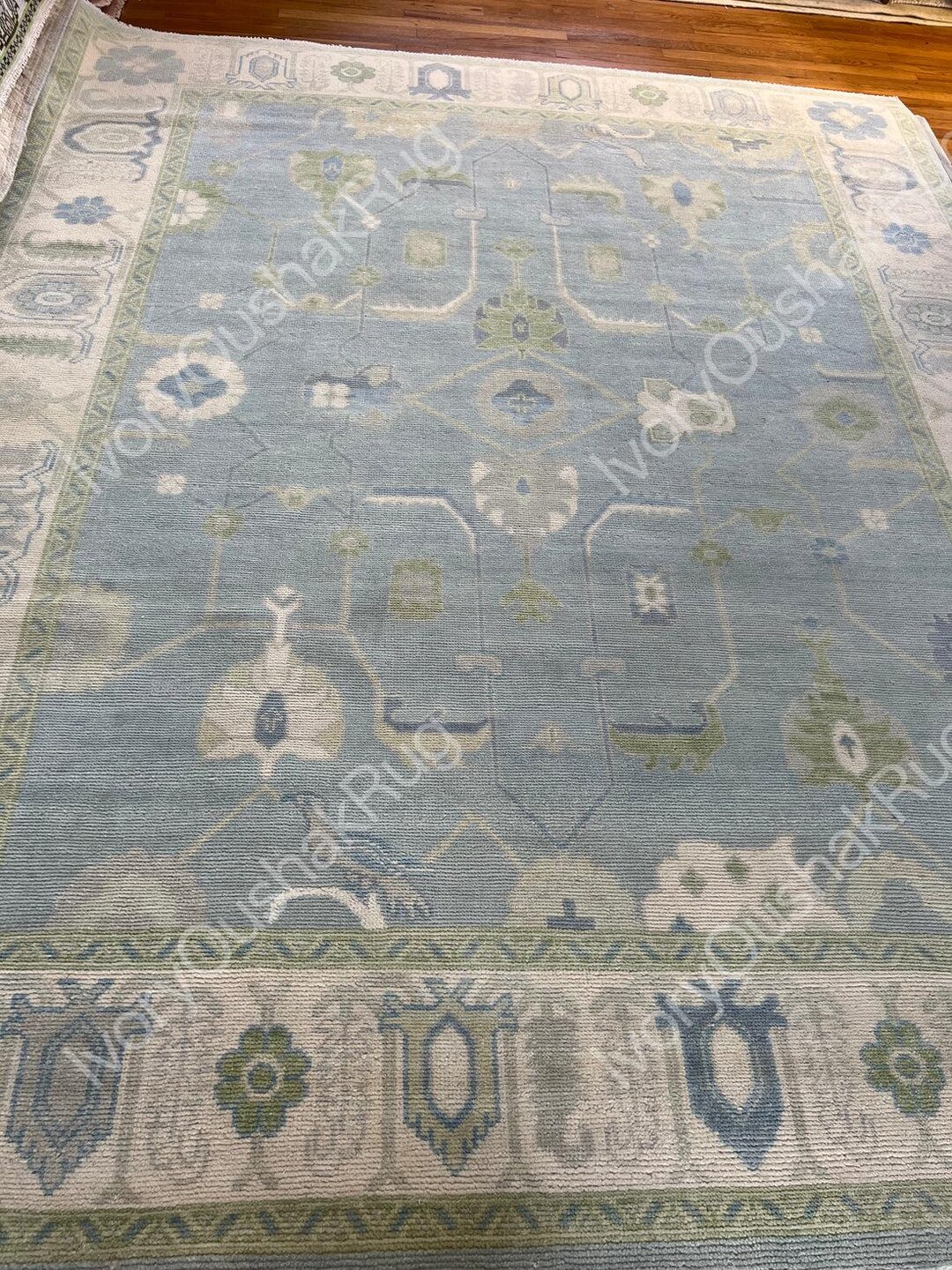 10x14 12x15 Blue Vintage Design Rug Large Size Oushak Rug Luxury Living ...