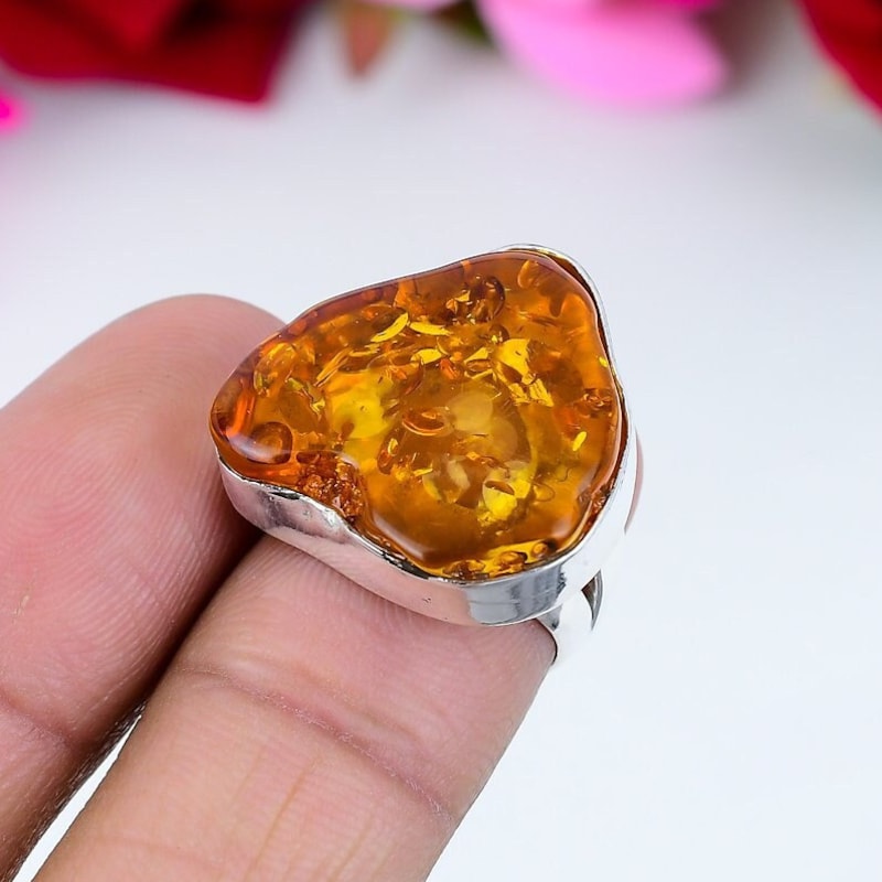 Amber Ring - Etsy
