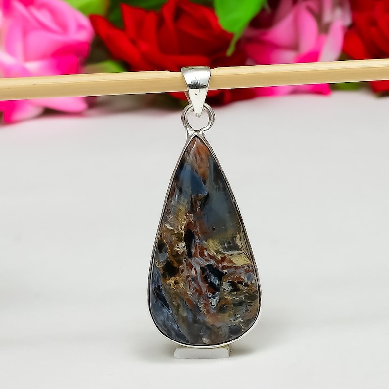 Pietersite Pendant Gemstone Handmade Dainty Pendant 925 Sterling ...