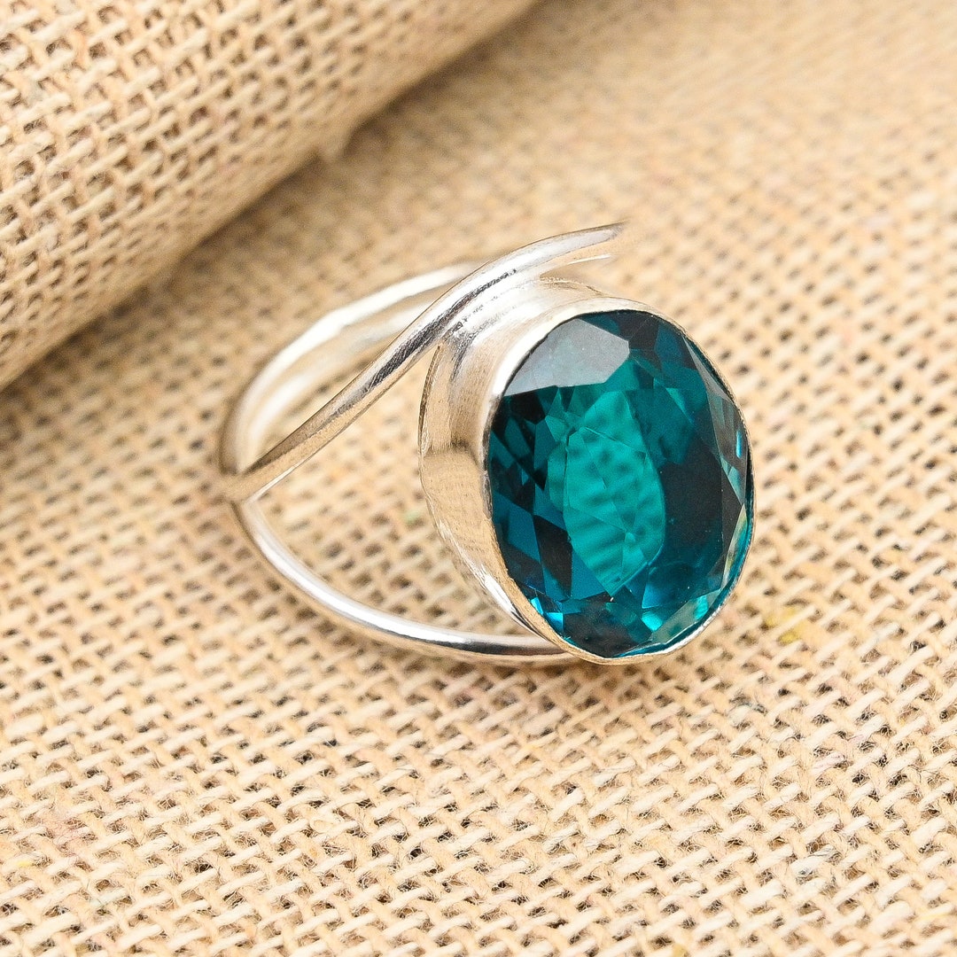Indicolite Tourmaline Gemstone Handmade Ring Jewelry 925 Sterling ...